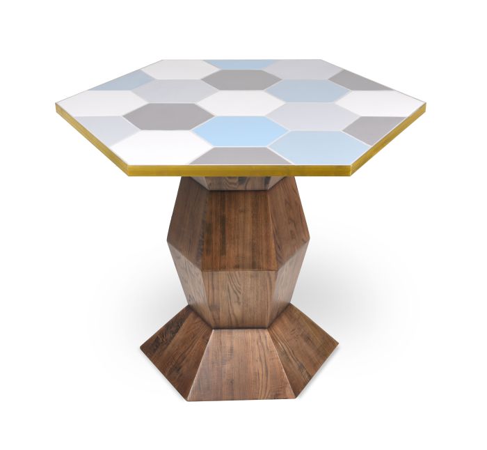 Hex Tile Table| parlour range, B seated Bespoke, tile table, timber table